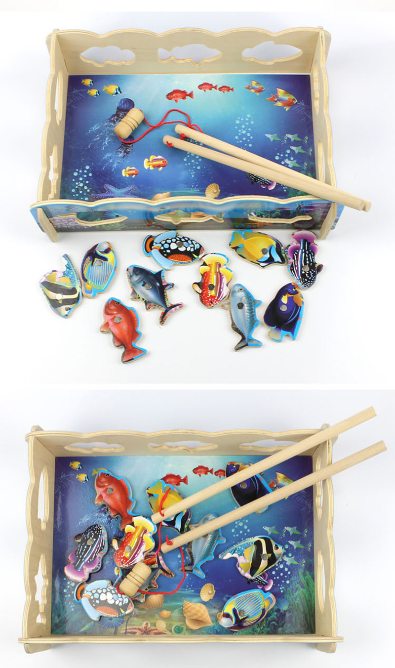Fidget Toys For Children Wooden Fishing Simulation-Kameymall