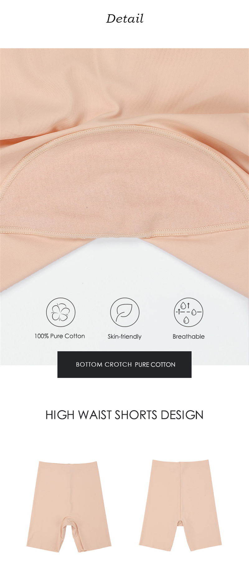 Safety Shorts Solid Color High Waist Under Skirt-Kameymall